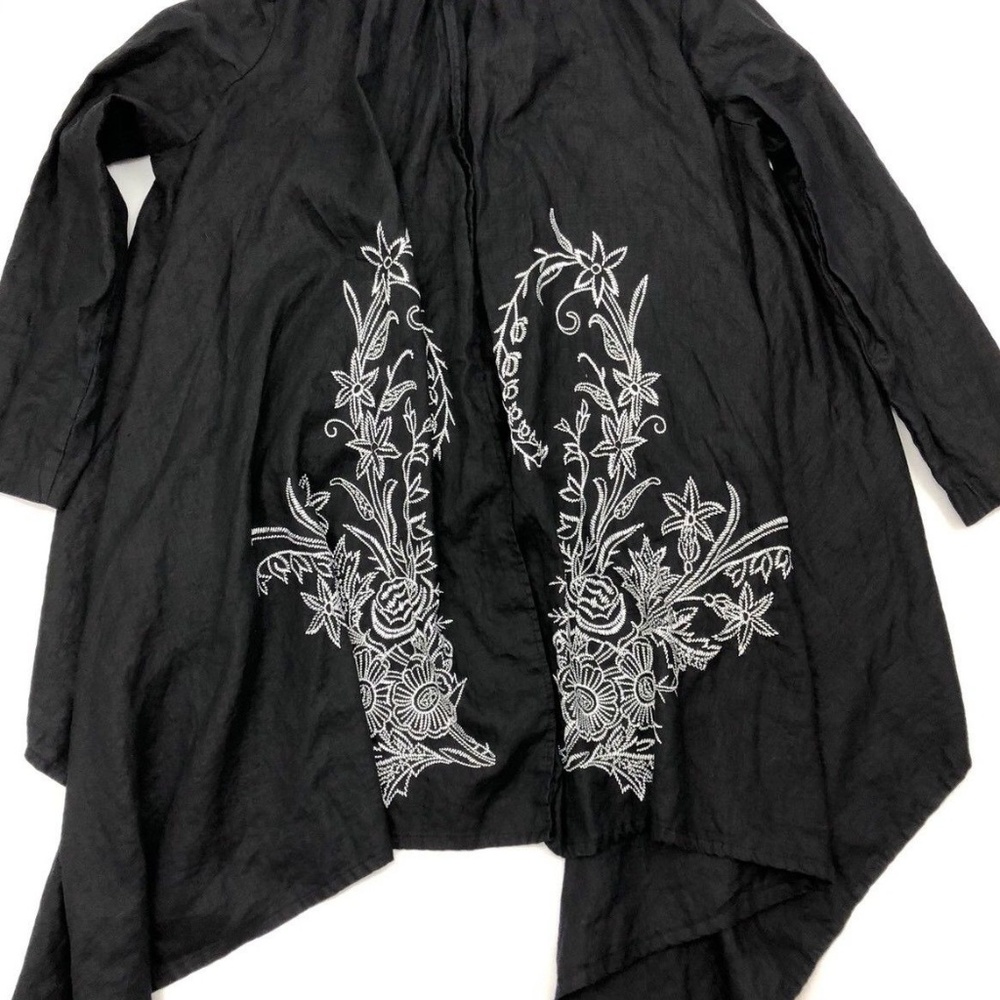 Grace Elements 100% Linen Waterfall Jacket Size 6 - Gem